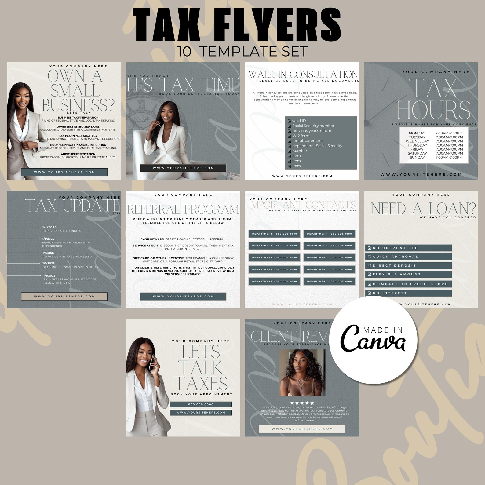Tax Flyers, Tax Time Flyers, Tax Informational Post, Tax Bundle Flyers ...
