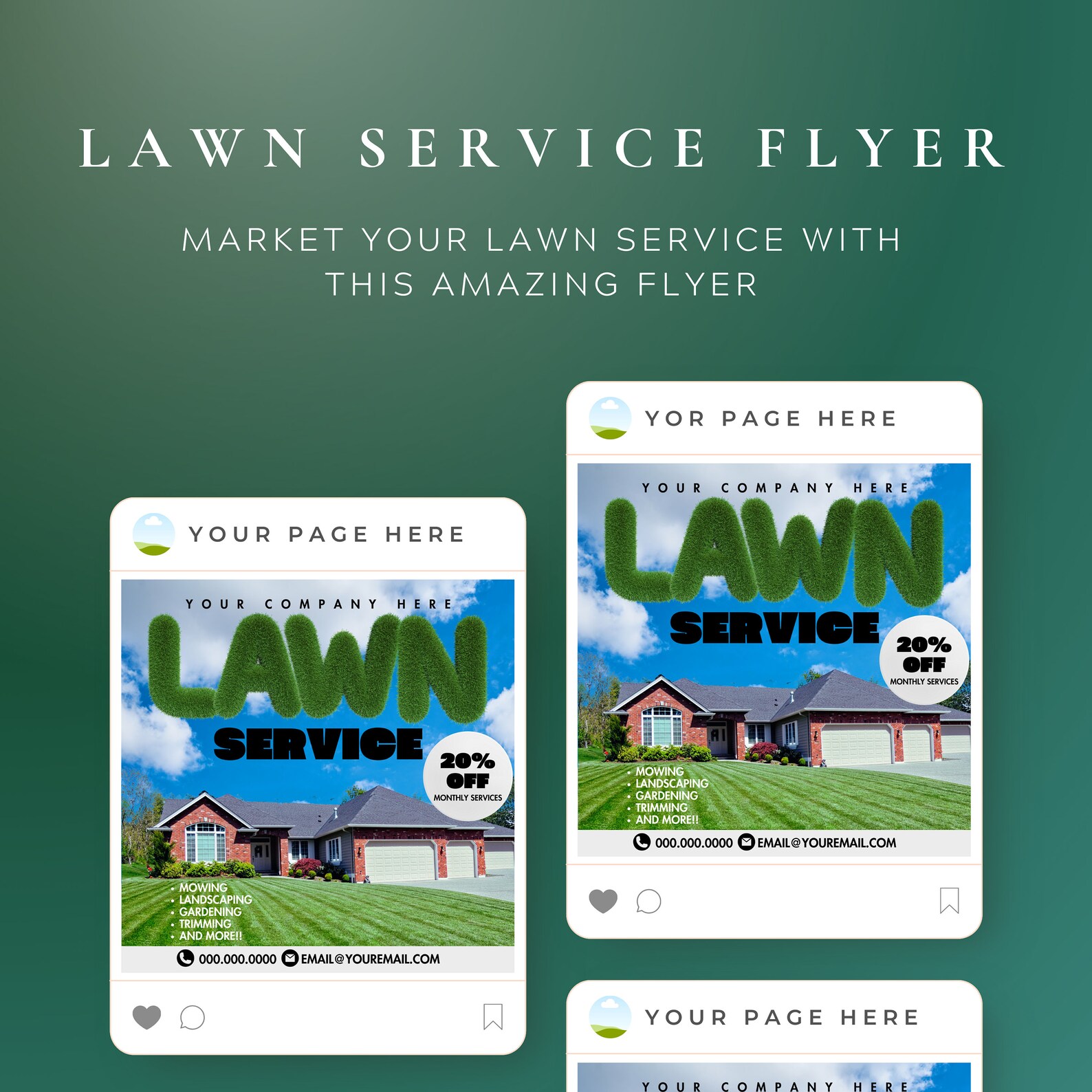 Lawn Service Flyer, Lawn Care Flyer, Lawn Care Printable Flyer, Lawn ...