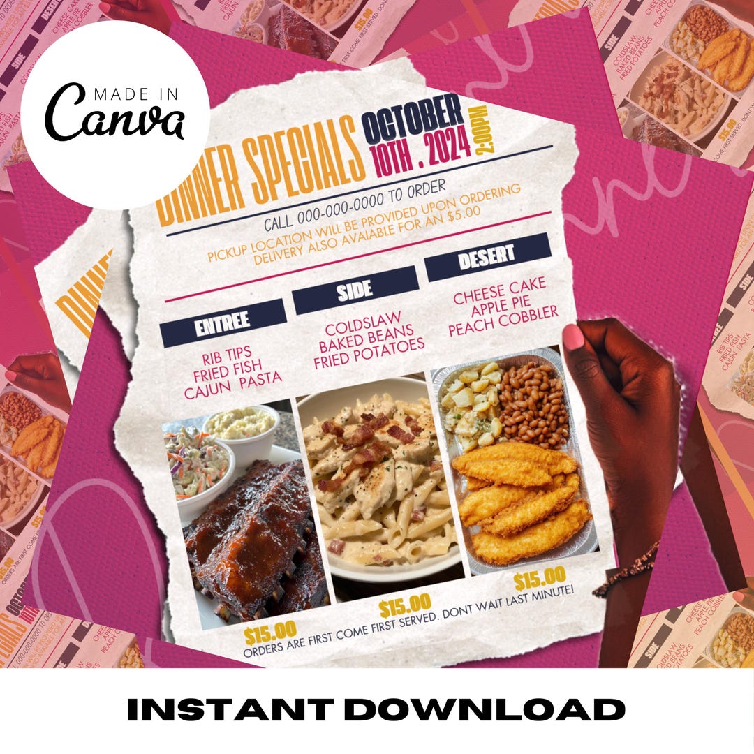 Dinner Special Flyer, Dinner Special Template, Marketing Template ...