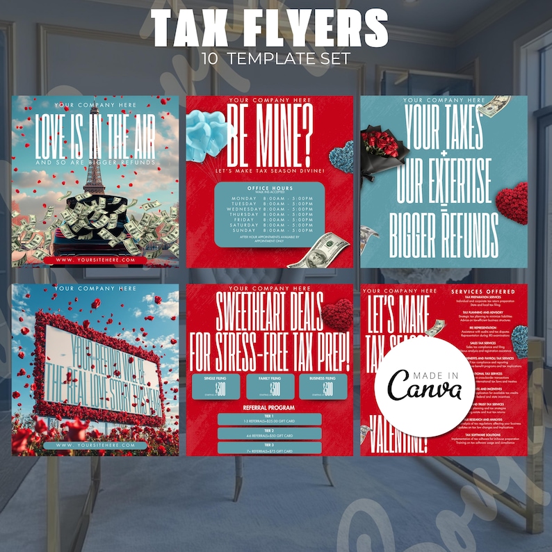 Valentine Tax Flyers, Tax Time Flyers, Tax Informational Post, Tax ...