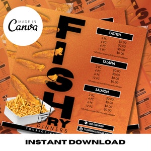 Fish Dry Dinner Flyer, Dinner Flyer, DIY Flyer, Canva Flyer, Instant ...