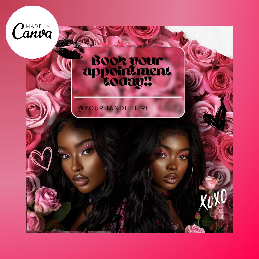 Pink Booking Template, Book Now Flyer, Canva Template, DIY Template ...