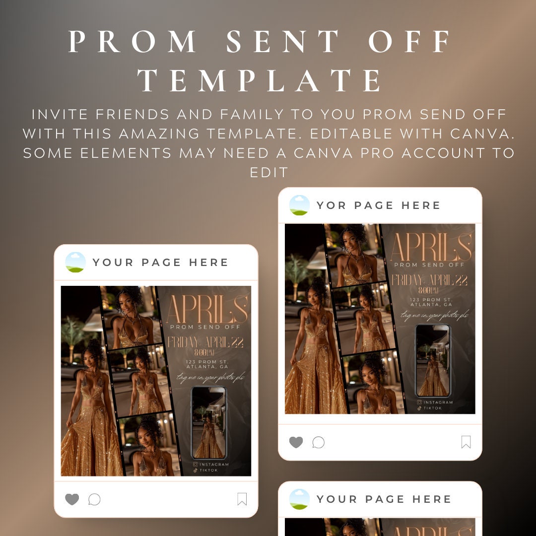 Prom Send off Flyer, DIY Prom Flyer, Prom Canva Template, Prom Send Off ...