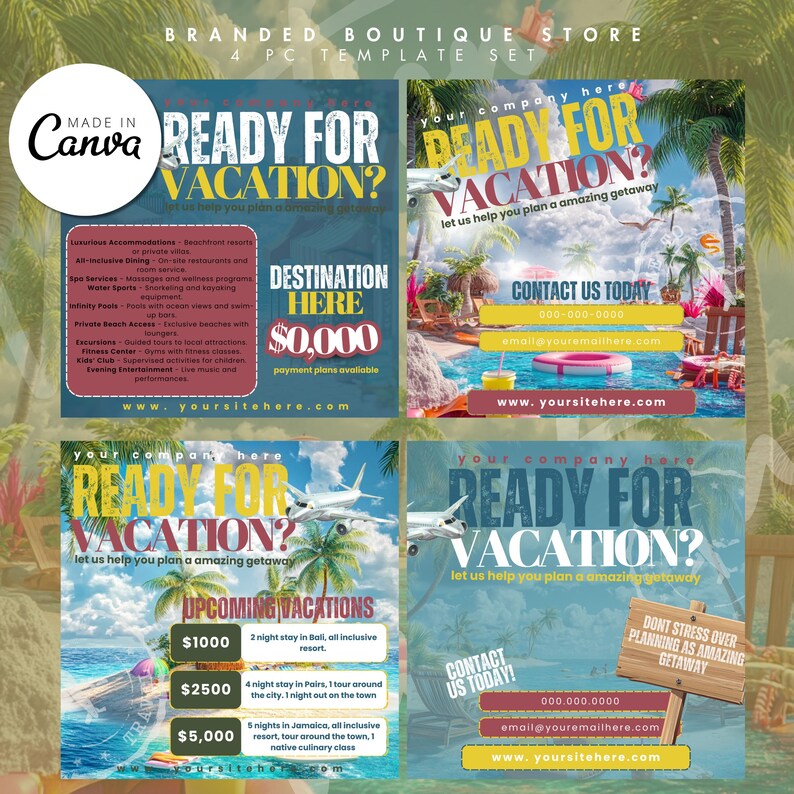 Travel Agent Marketing Template, Tropical Travel Agent Social Media ...