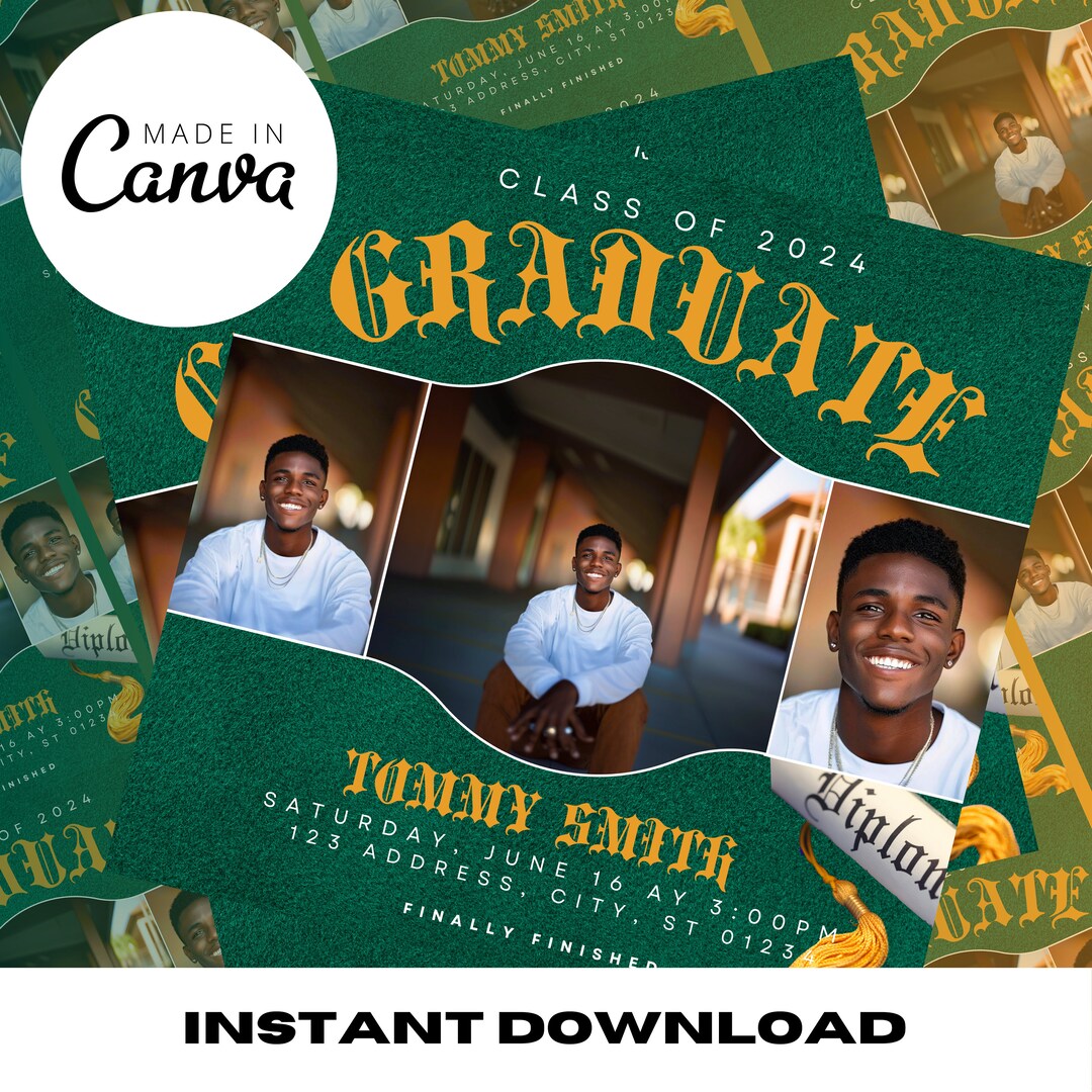 Graduation Template, DIY Graduation Flyer, Canva Template, Graduation ...