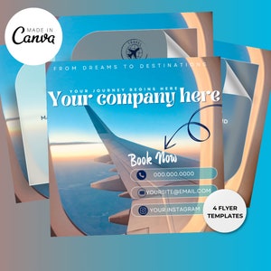 Travel Agent Marketing Template, Airplane Travel Agent Social Media ...