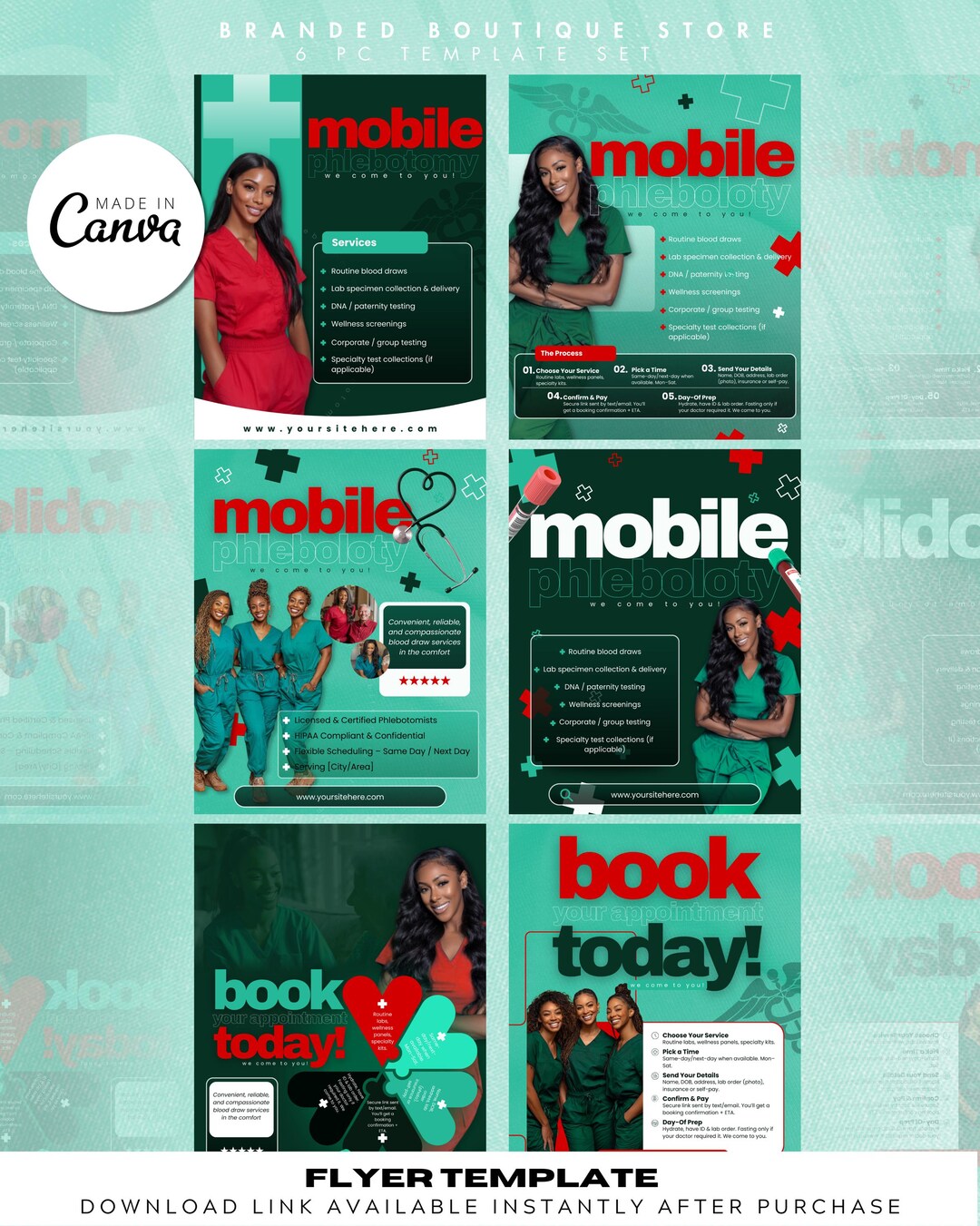 Mobile Phlebotomy Service Flyer, Mobile Medical Tech Flyer, Mobile Lap ...