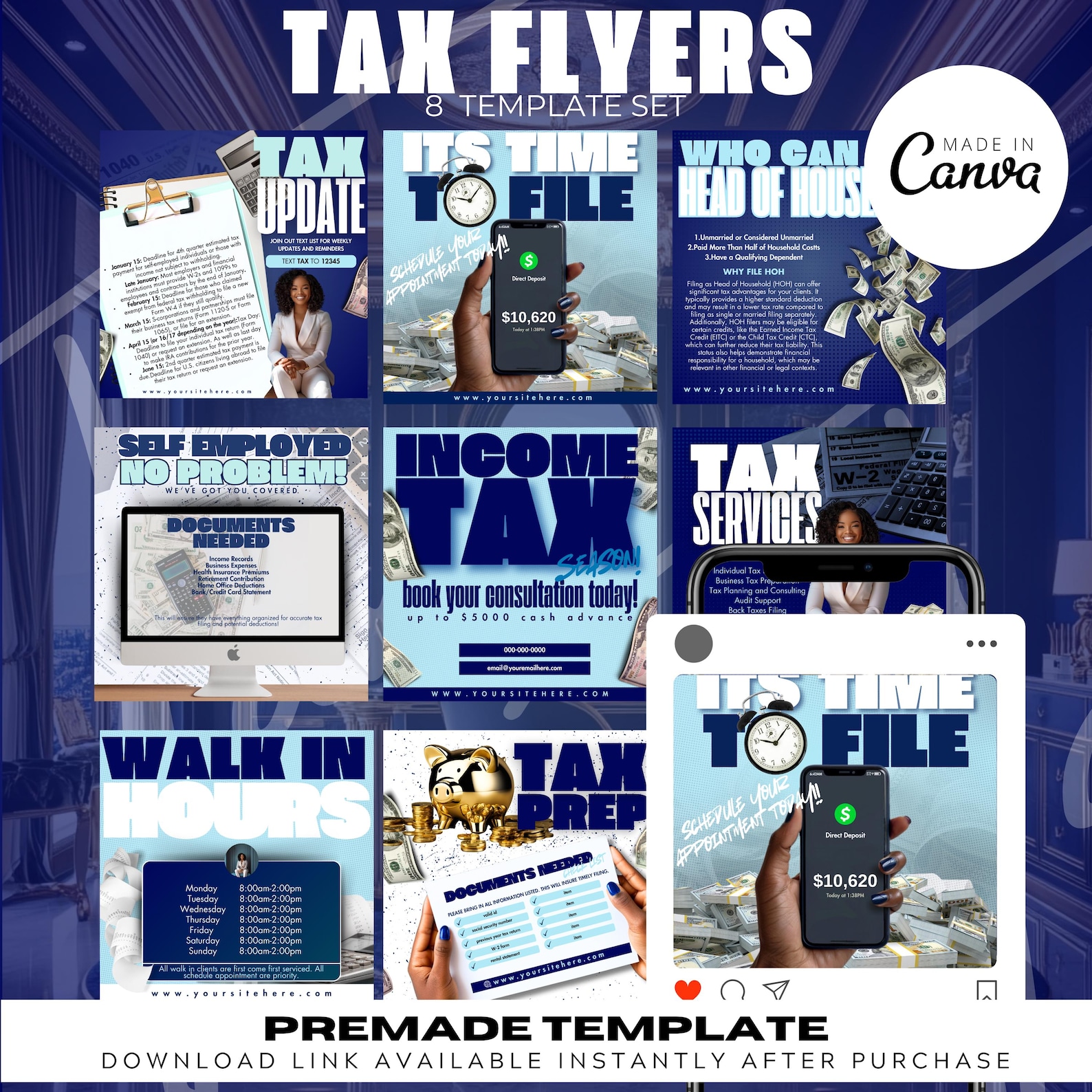 Tax Flyers, Tax Time Flyers, Tax Informational Post, Tax Bundle Flyers ...