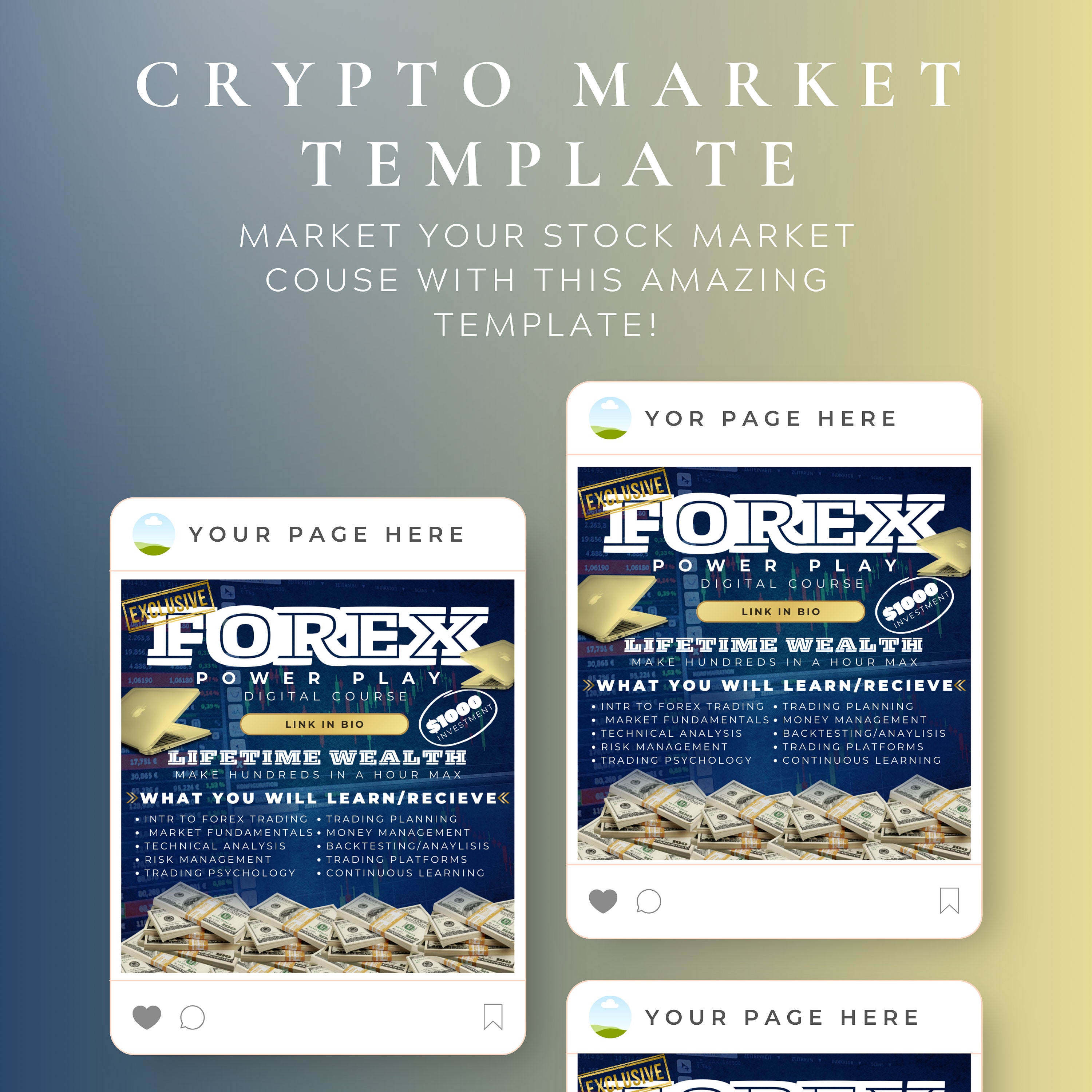 Forex Market Webinar Flyer, Social Media Post, Webinar Template, Canva ...
