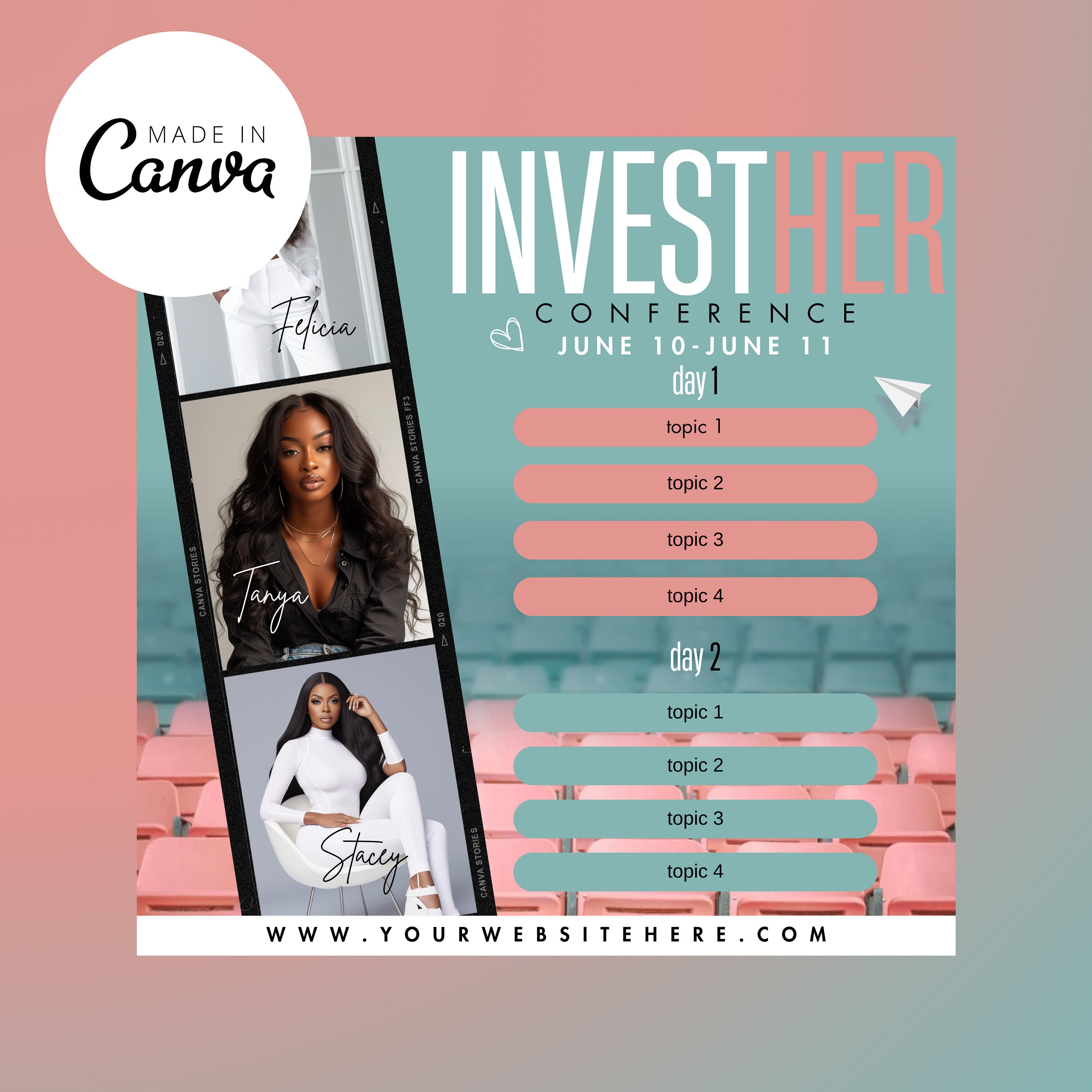 Conference Flyer, DIY Conference Template, Canva Template, DIY Flyer ...