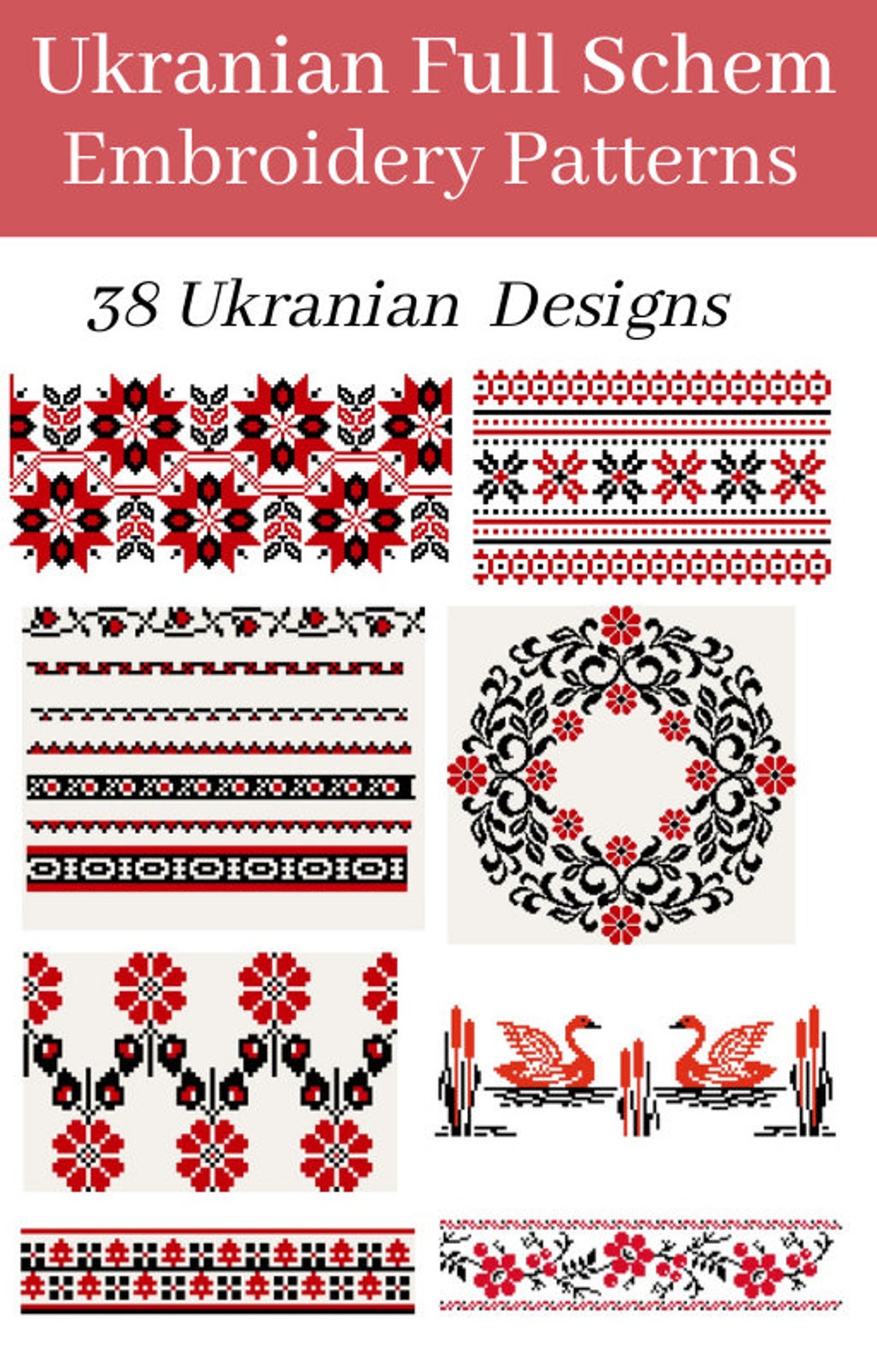 Ukranian Full Scheme Embroidery Patterns 38 Ukranian Designs Instant ...