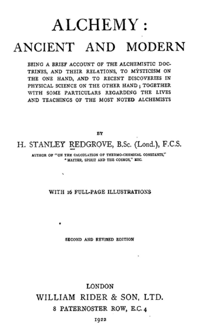 ALCHEMY ANCIENT and MODERN on Its Meaning Theory Doctrines - Etsy