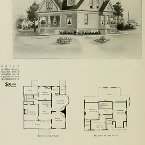 100 AMERICAN HOUSE PLANS - Blue Prints Floor Plans Elevations Roof ...