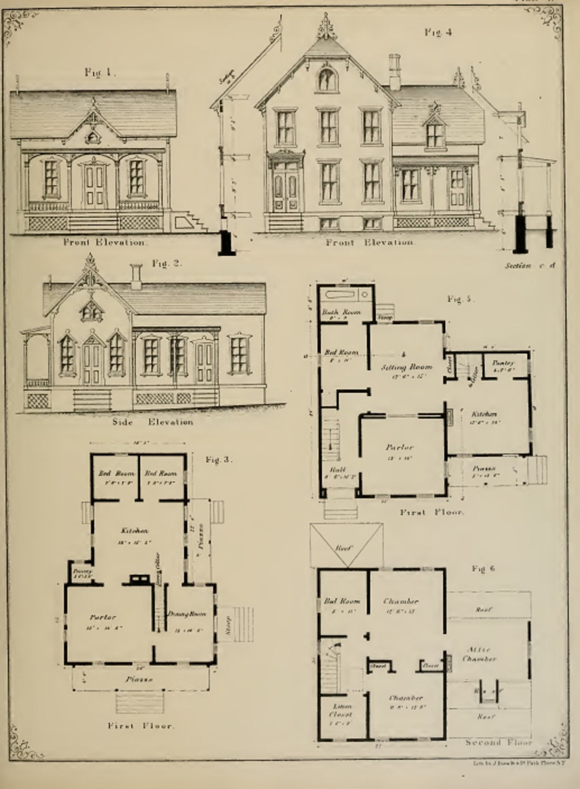 VICTORIAN ARCHITECTURAL PLANS 55 Elevations and Plans for Cottages ...
