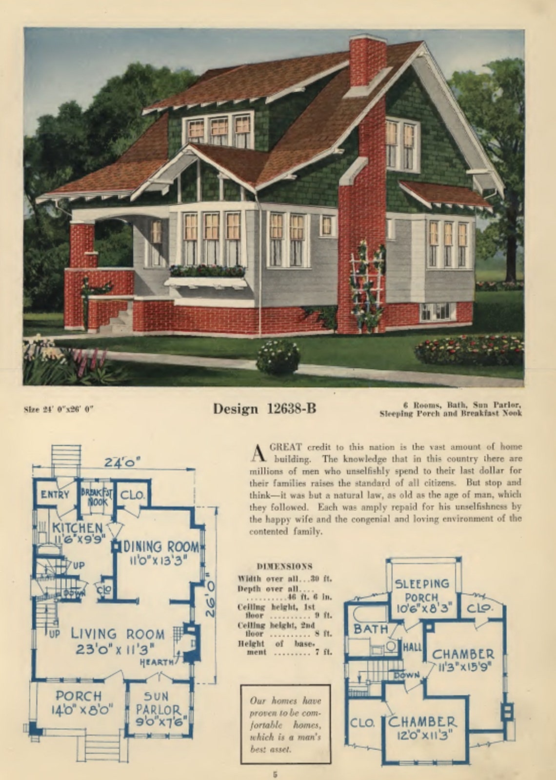 1920's Practical Home DESIGNS PLAN Book With 112 American Architecture ...