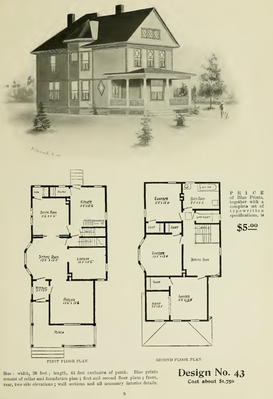 100 AMERICAN HOUSE PLANS - Blue Prints Floor Plans Elevations Roof ...