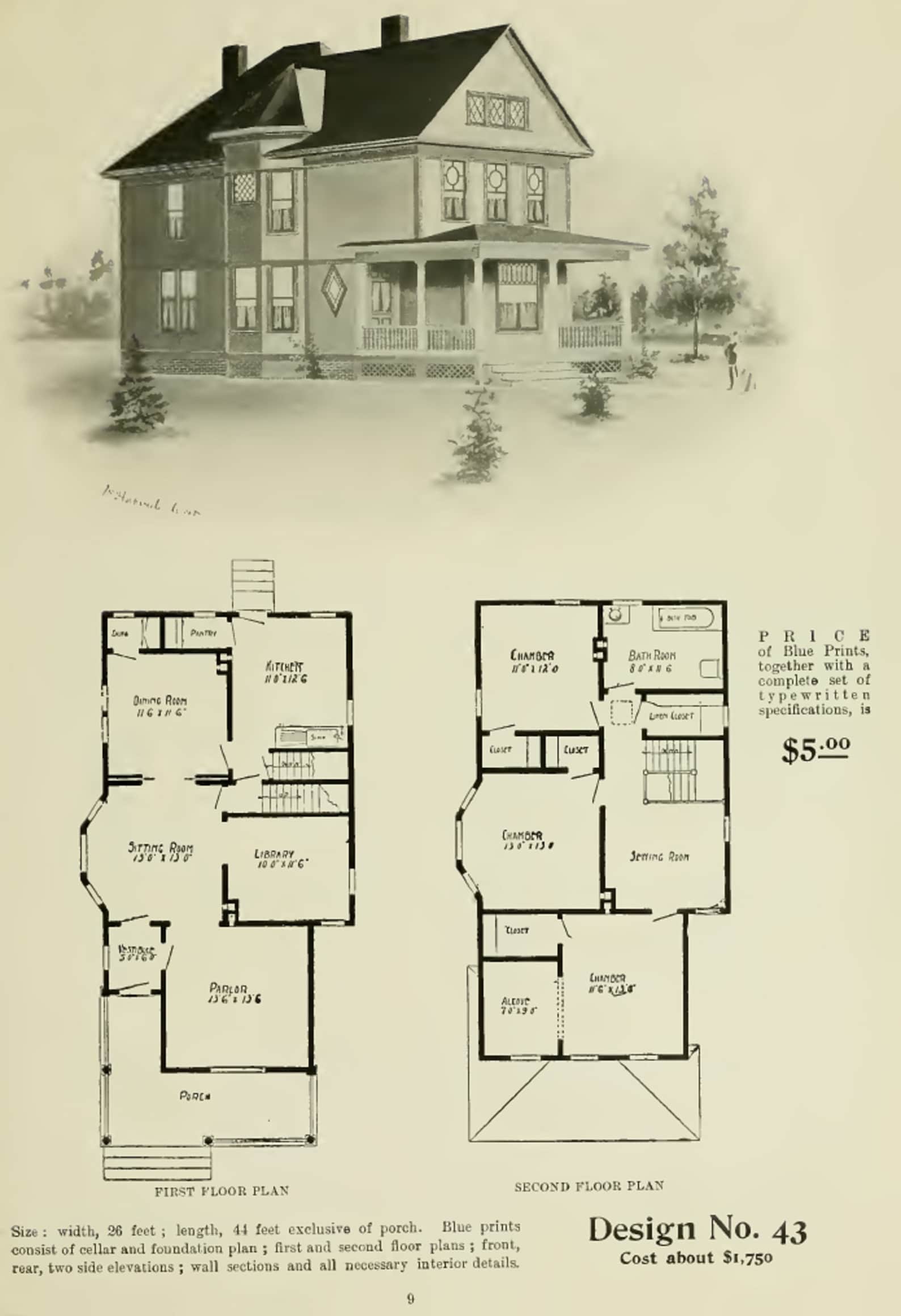 100 AMERICAN HOUSE PLANS - Blue Prints Floor Plans Elevations Roof ...