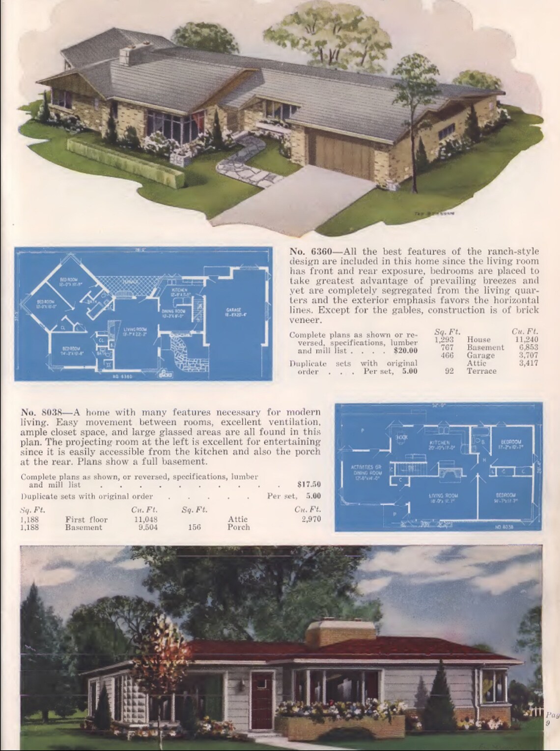 64 AMERICAN HOME PLANS Blueprints Floor Plan Layouts Read on Your iPad ...