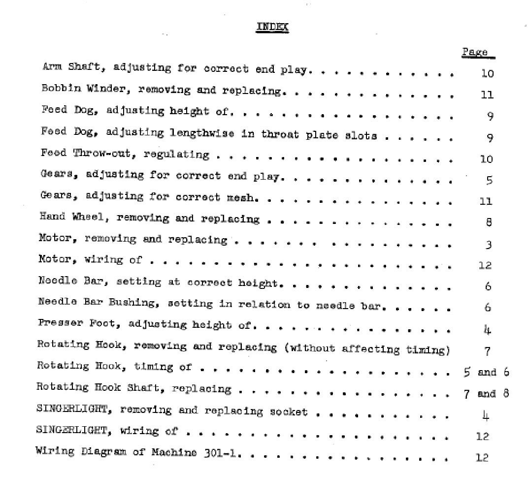 Singer Electric Sewing Machine 301 301-1 Service Repair Manual How to ...