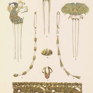 200 French ART NOUVEAU Jewelery + Goldsmith PARIS Designs - Illustrated ...