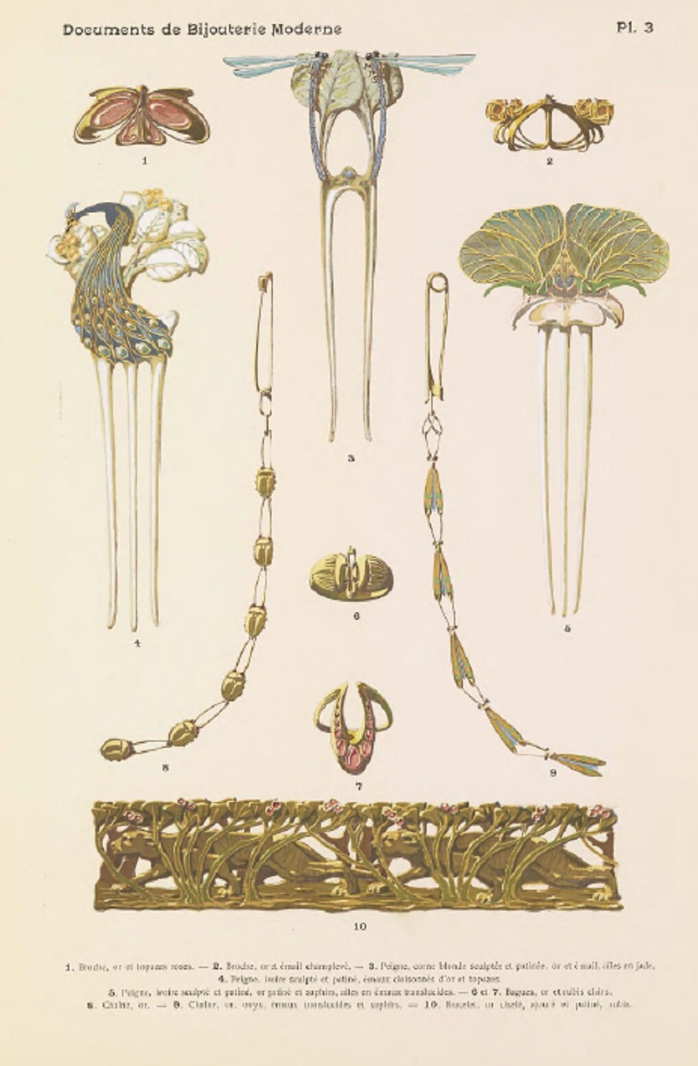 200 French ART NOUVEAU Jewelery Goldsmith PARIS Designs Illustrated ...