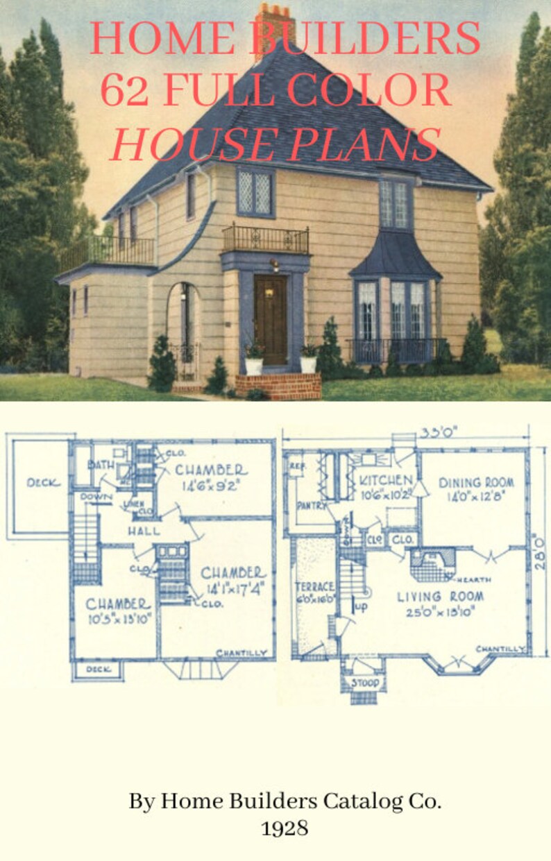 1928 Home Builders FULL COLOR PLAN Book With 62 American House - Etsy