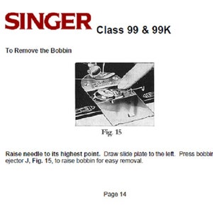 Singer Class 99 & 99K Sewing Machine Instruction Manual - Etsy