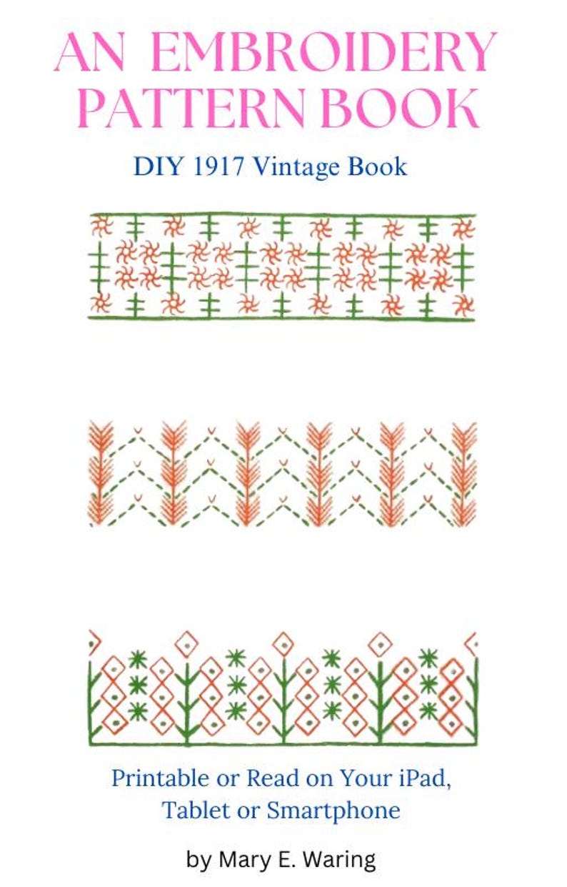 An EMBROIDERY Pattern Book - DIY 1917 Vintage Book - A Handbook of the ...