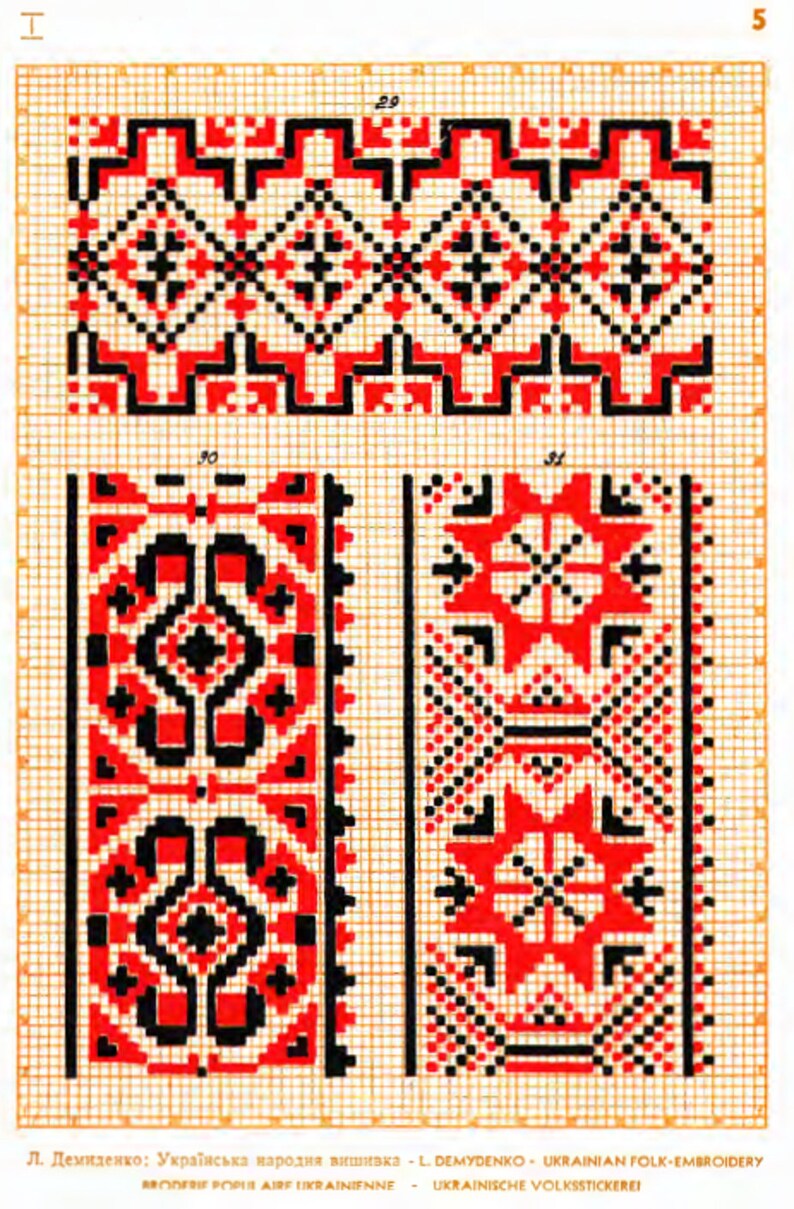 Ukranian Folk Embroidery Patterns Ornaments Cross Stitch - Etsy