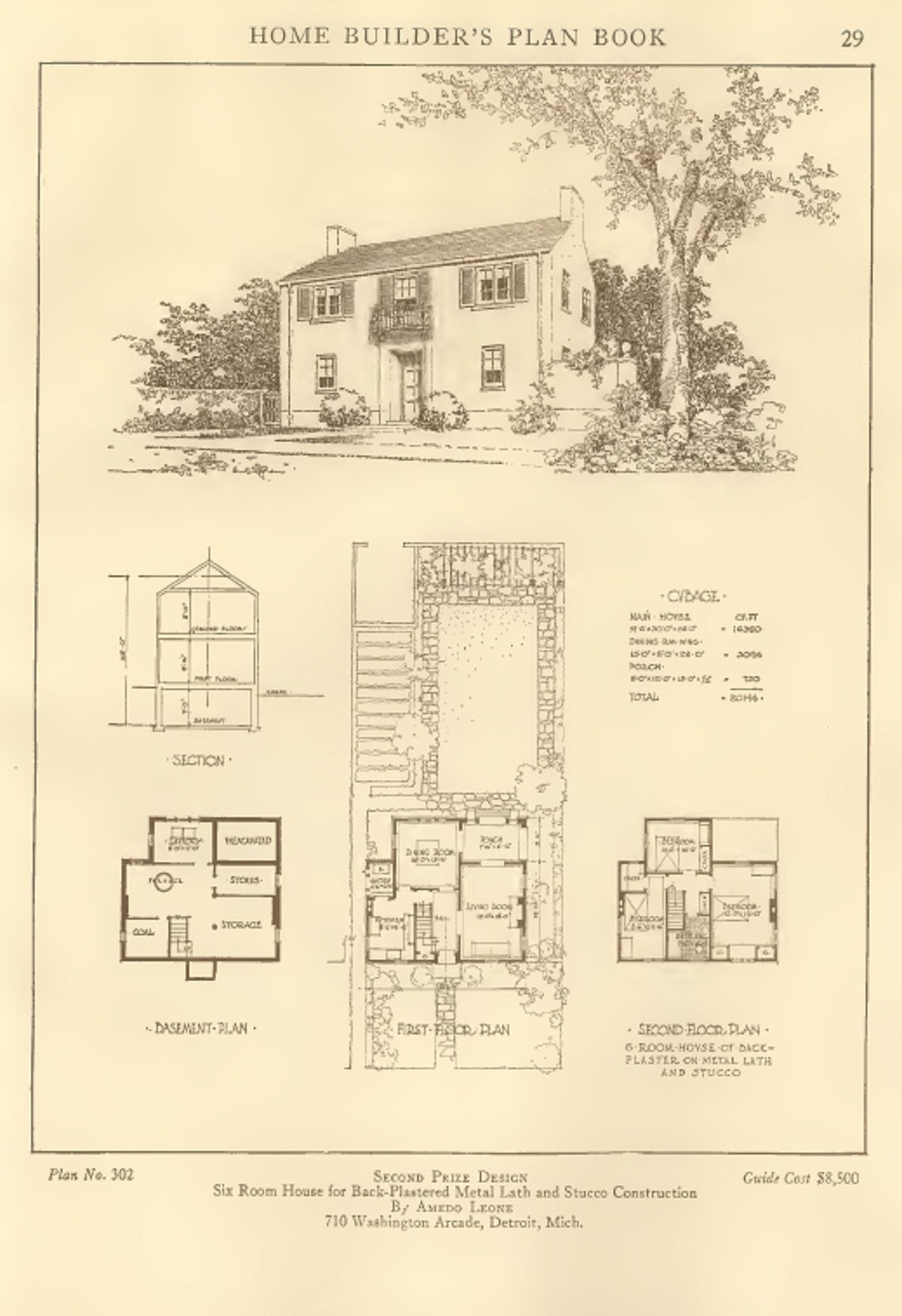 1921 HOME BUILDERS PLAN Book With 50 American Small House Architecture ...