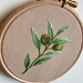 Olive Branch - 4 Inch Hand Embroidery Thread Painting Green Foliage ...