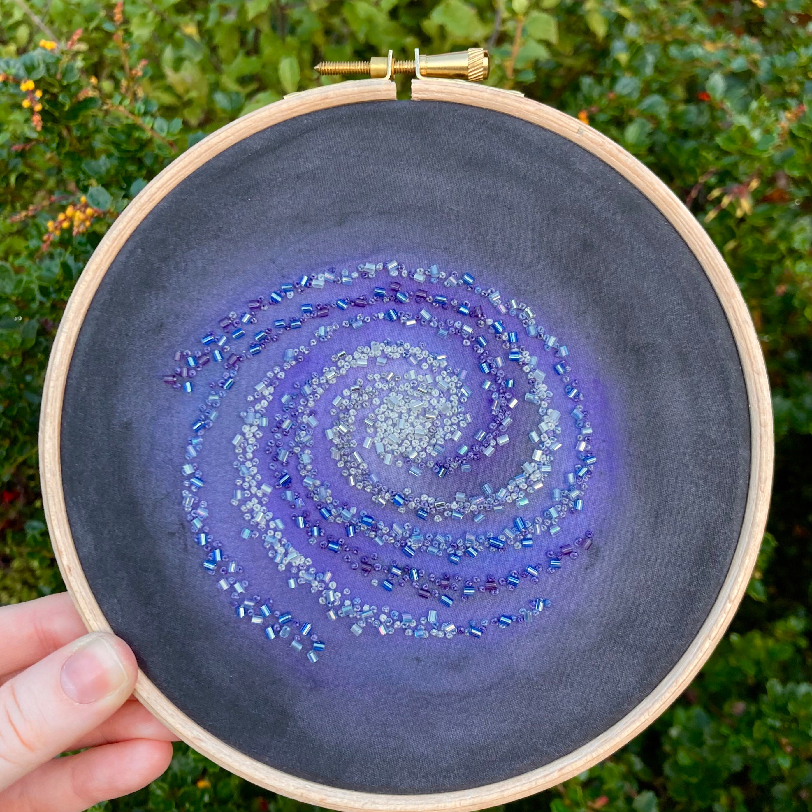 Milky Way 6 Inch Hand Embroidery, Glass Beading, Watercolour Sky ...