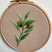Olive Branch - 4 Inch Hand Embroidery Thread Painting Green Foliage ...