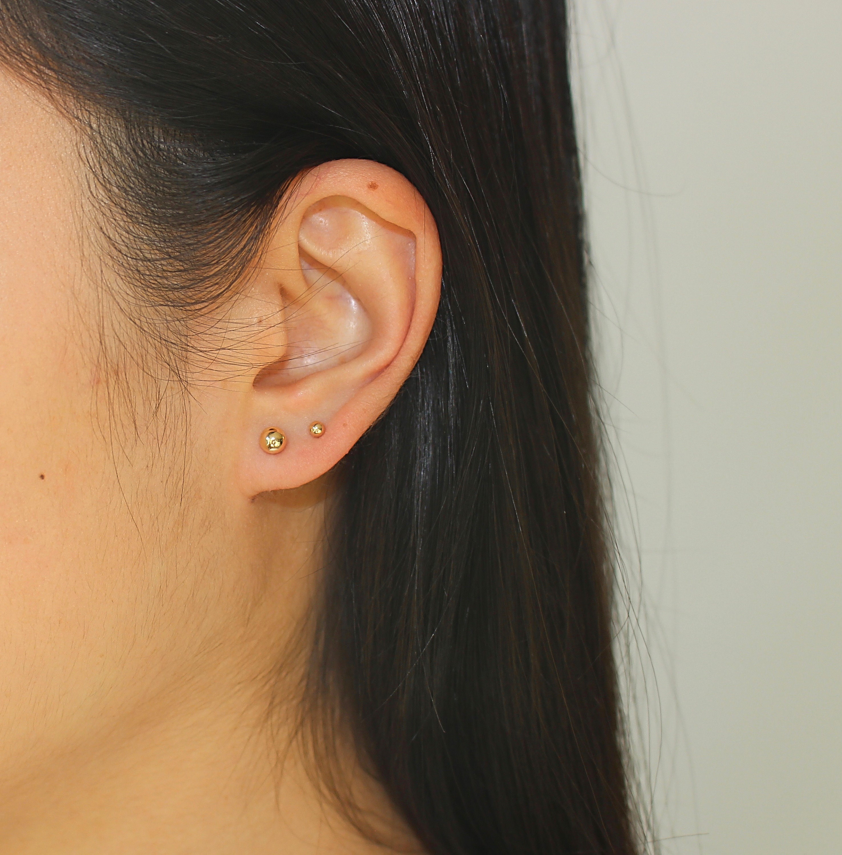 14K Real Solid Gold Earrings Stud Earrings Dainty Gold Stud - Etsy