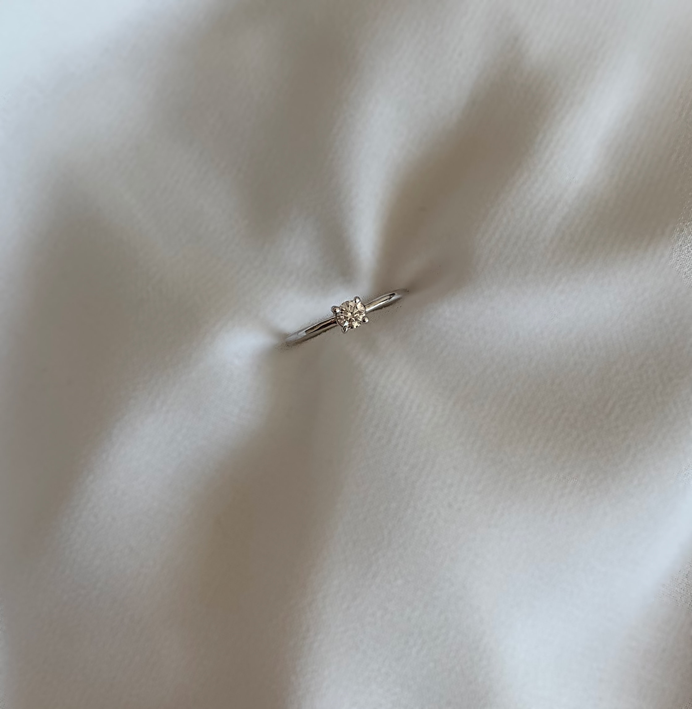 Solid White Gold Diamond Ring Simple Diamond Solitaire Ring - Etsy Canada