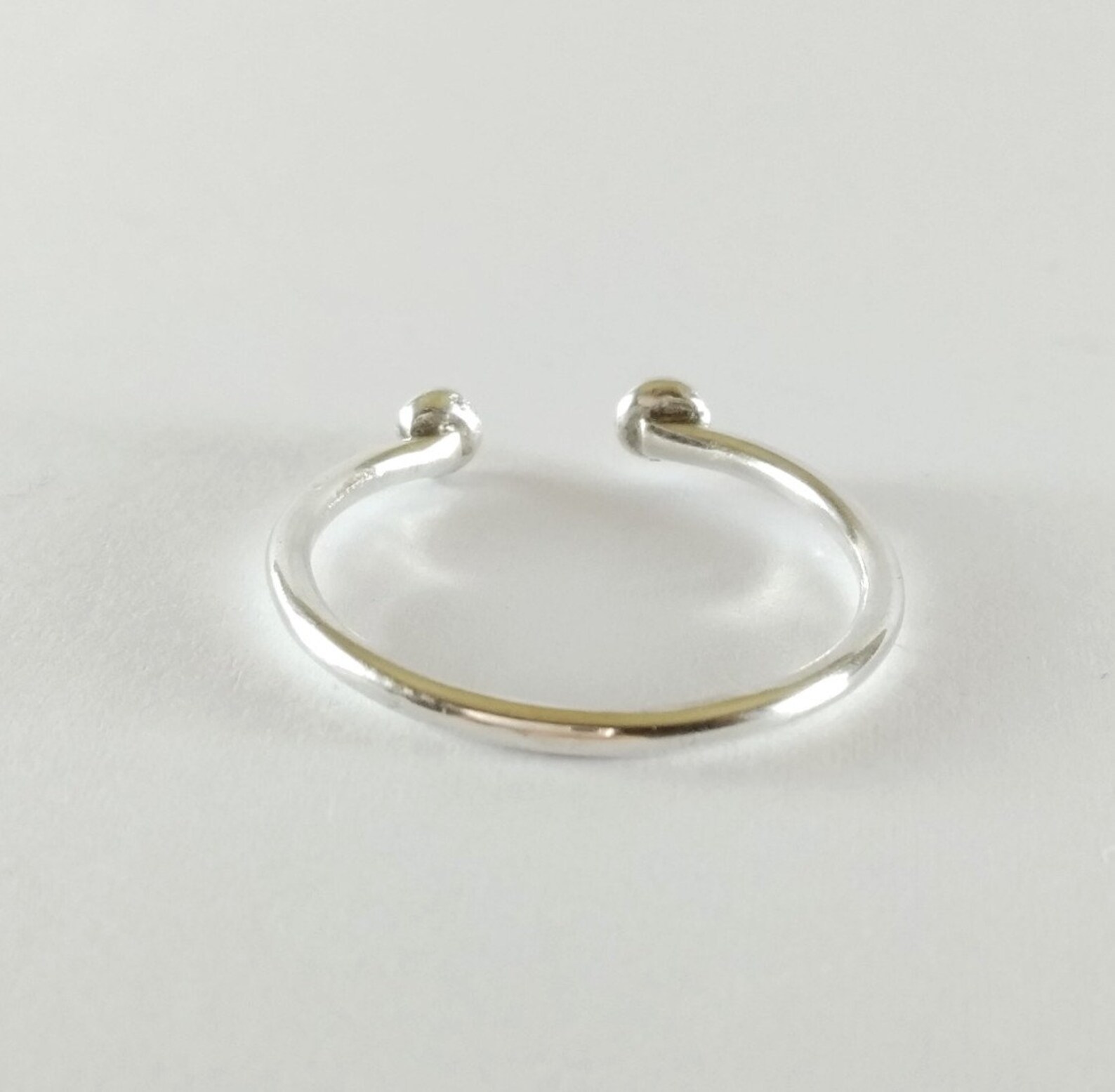 Adjustable Ring Sterling Silver Ring Open Ring Two Balls - Etsy