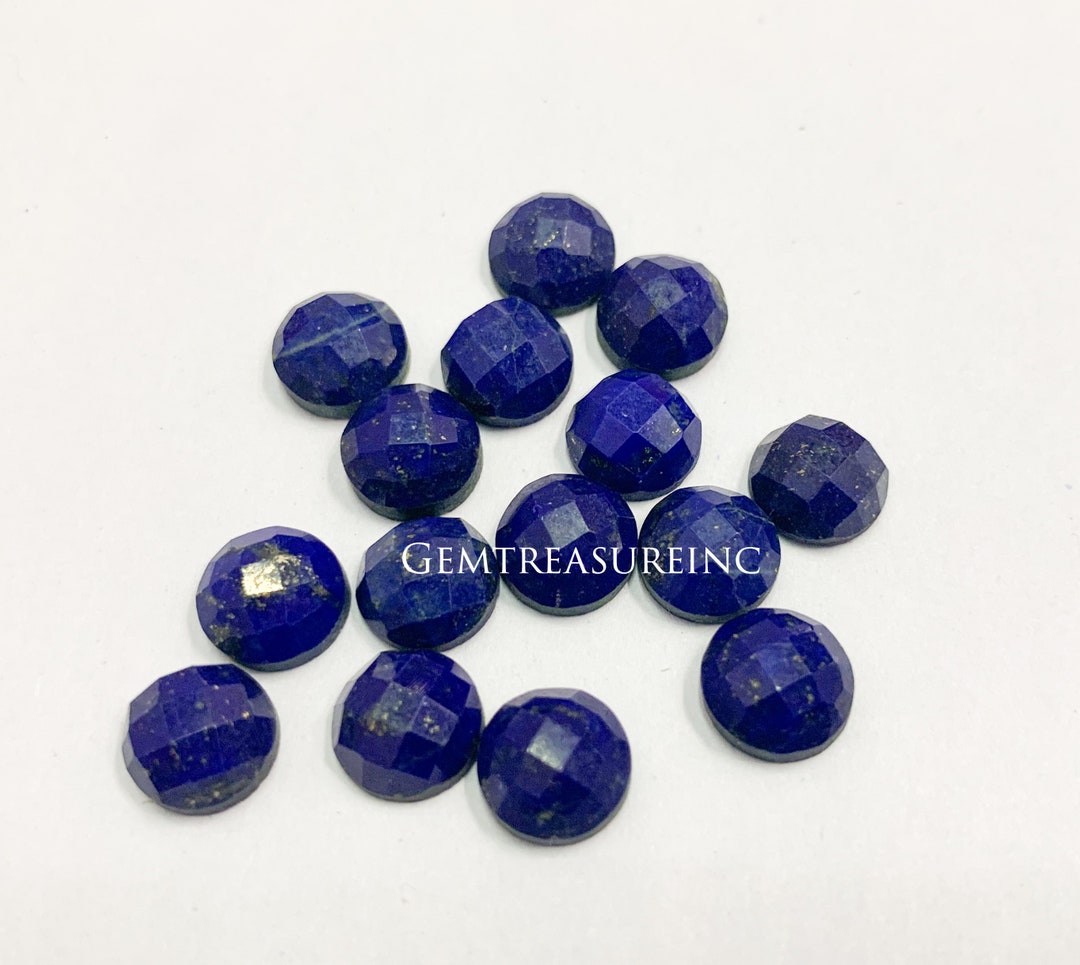 20 Pcs / Natural Lapis Lazuli Round Rose Cut / 8 Mm / Lapis Rosecut ...