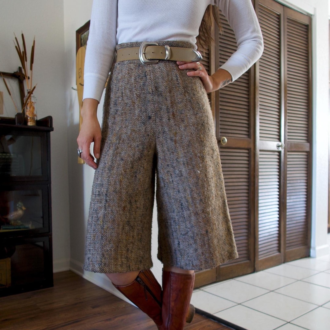 Vintage 70's Wool/ Acrylic Knit Gaucho Pants - Etsy