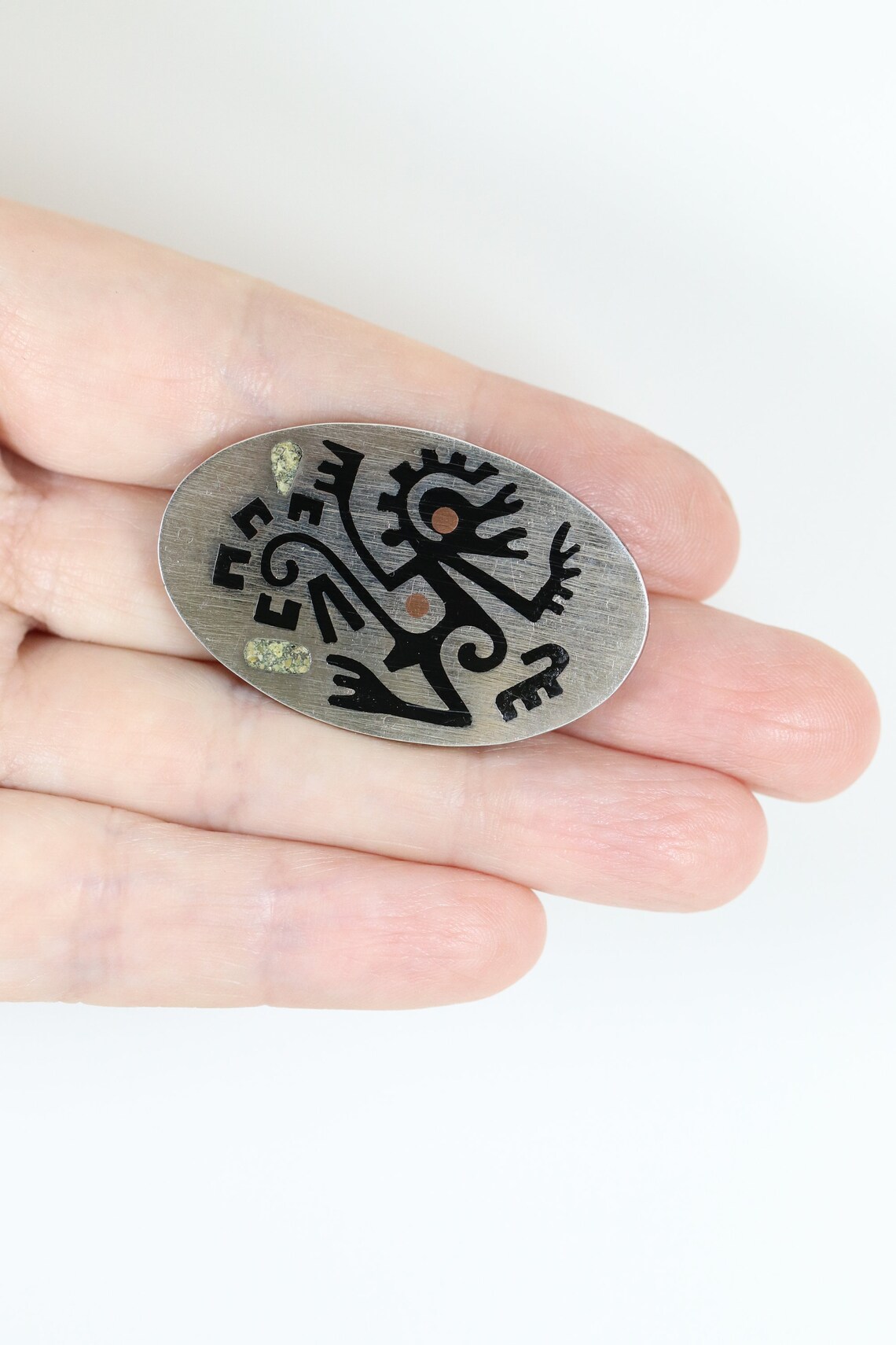 Taxco Aztec Monkey Brooch Vintage Sterling Silver Ozomatli - Etsy Israel
