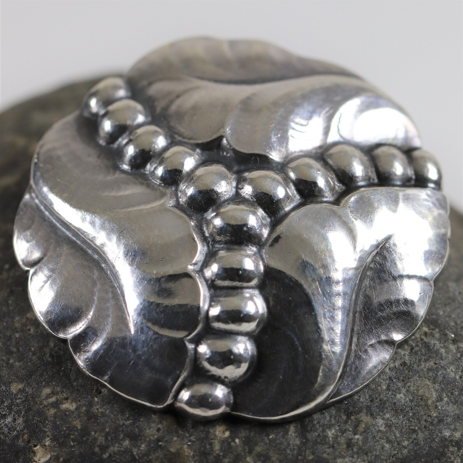 Georg Jensen Large Round Grape Pin | Vintage Sterling Silver | Brooch ...