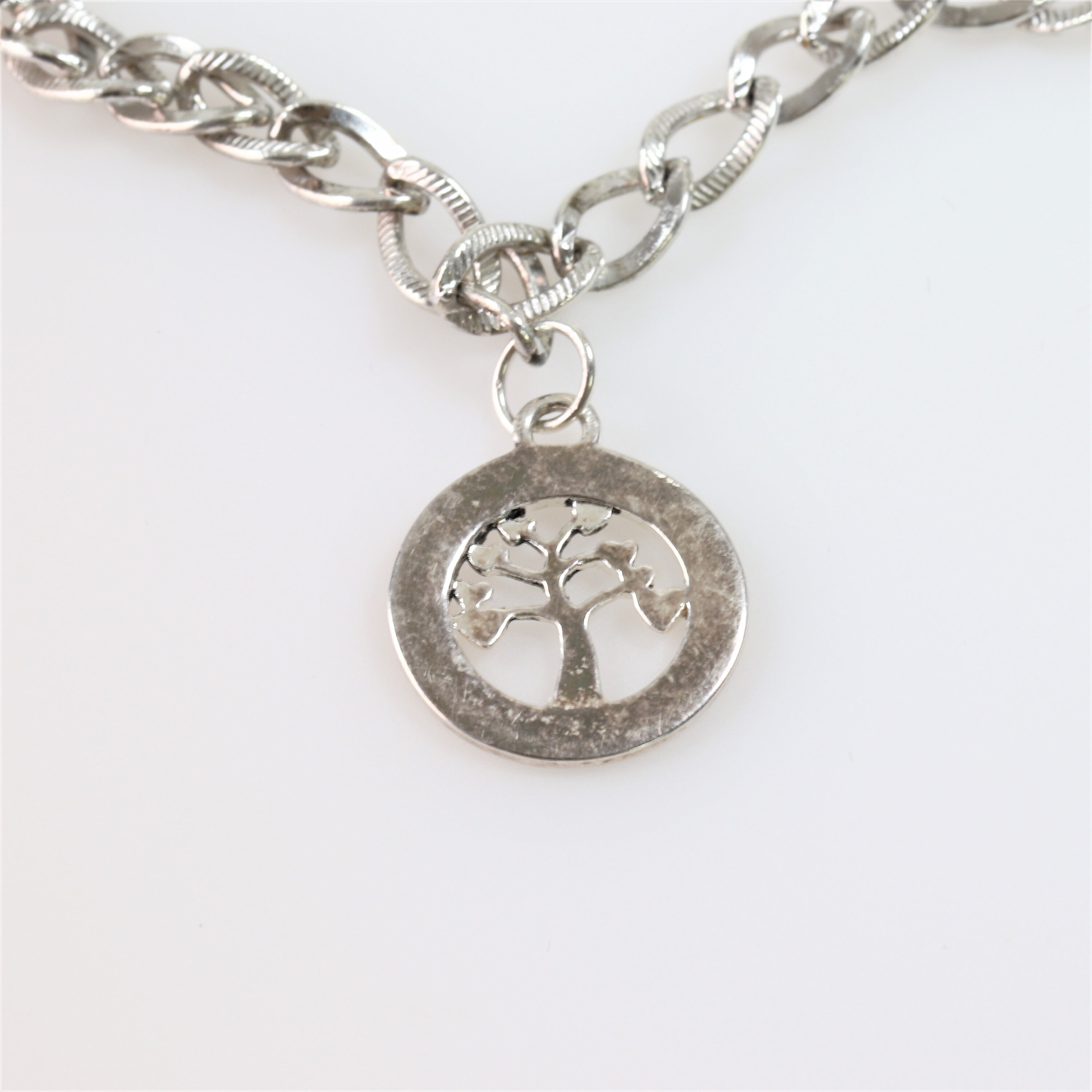 Small Tree of Life Charm Bracelet Vintage Sterling Silver - Etsy
