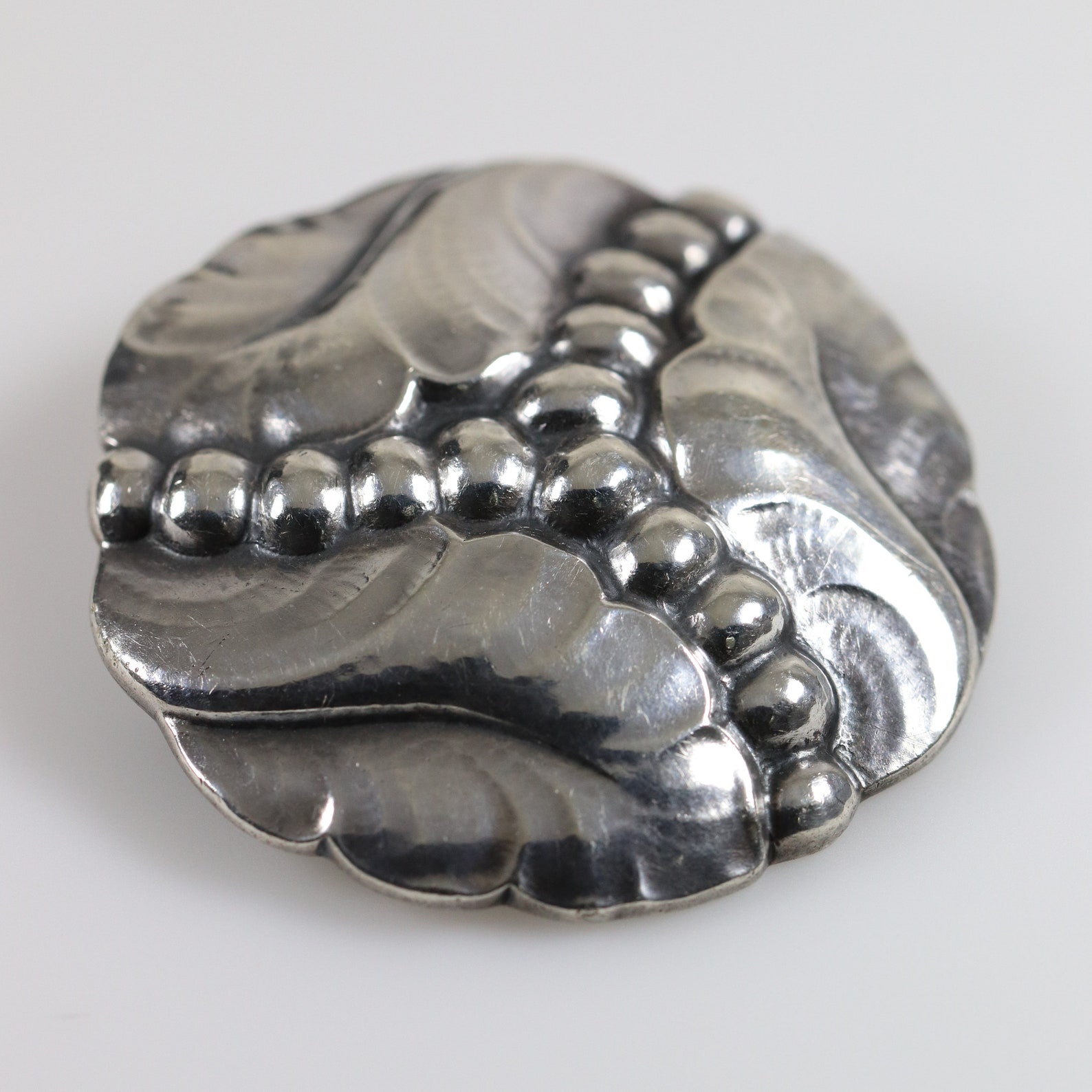 Georg Jensen Large Round Grape Pin | Vintage Sterling Silver | Brooch ...