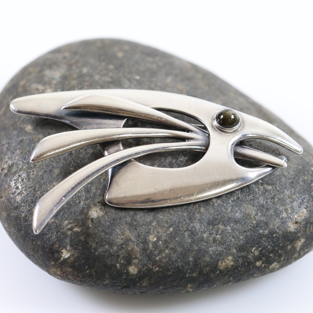 Taxco Sigi Pineda Abstract Fish Brooch Vintage Sterling Silver Mid ...
