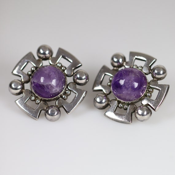 Fred Davis Large Amethyst Brooch and Earring Set | Vi… - Gem