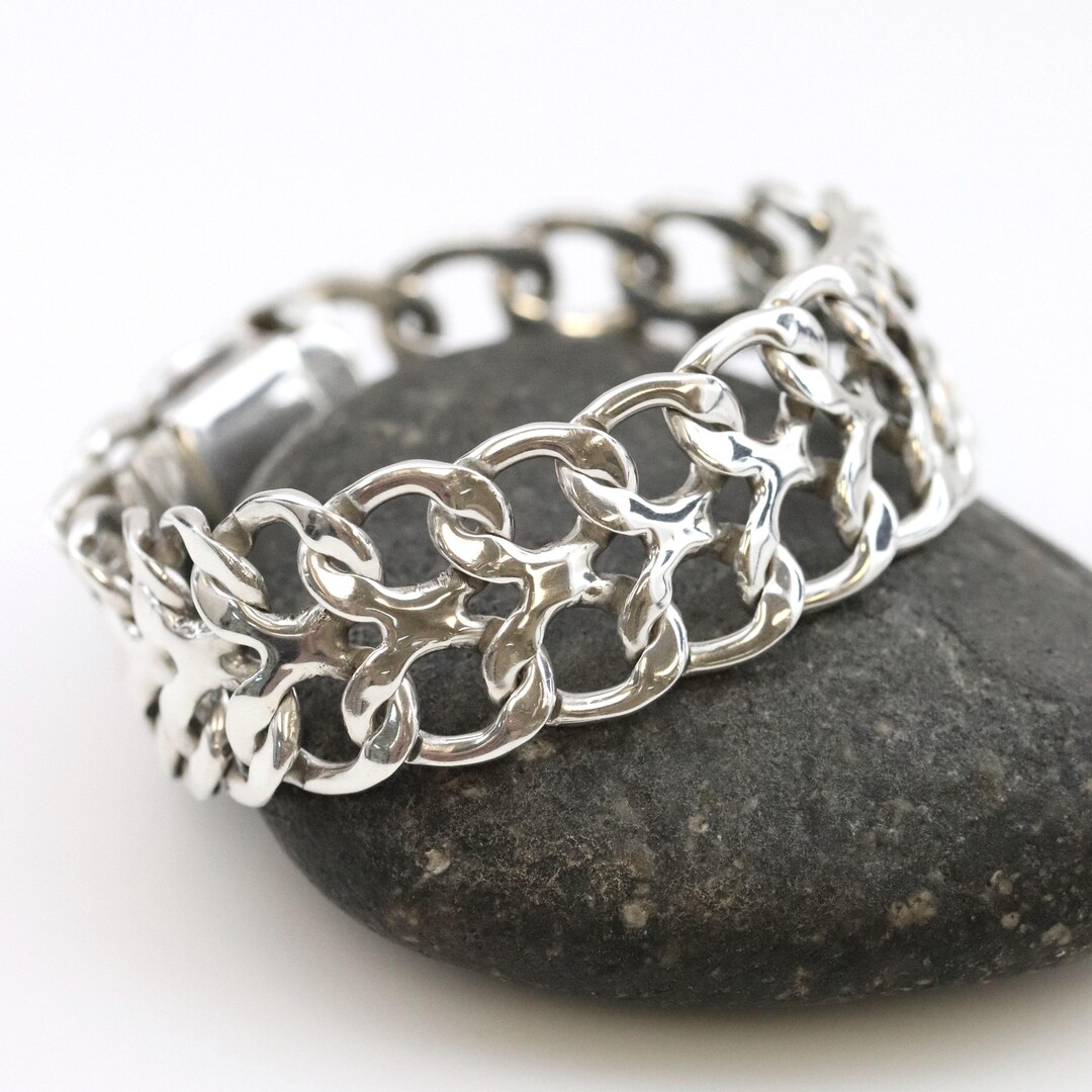 Rodolfo Espinoza Double Curb Bracelet | Sterling Silver Vintage Jewelry ...