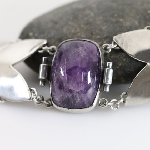 Fred Davis Amethyst Modernist Choker Necklace | Vinta… - Gem