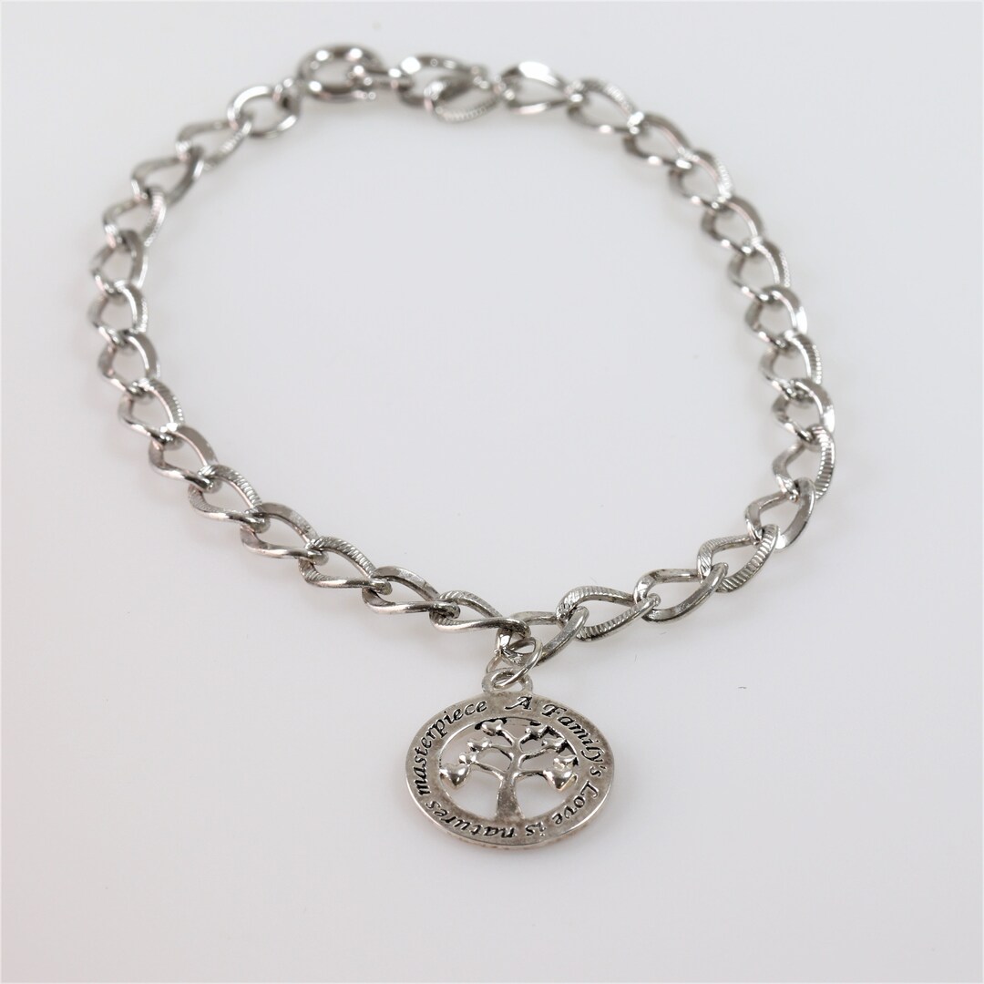 Small Tree of Life Charm Bracelet | Vintage Sterling Silver - Etsy