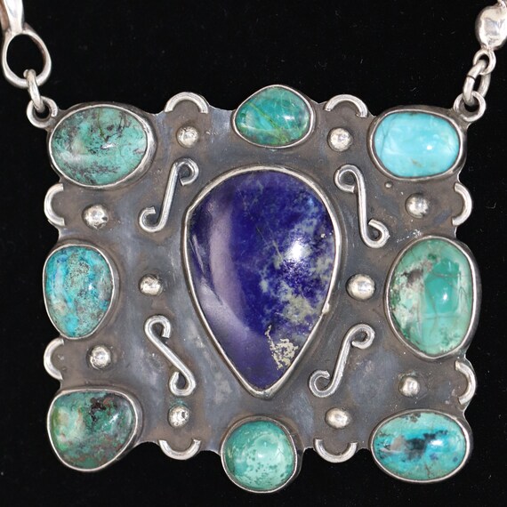 Heavy Artisan Pendant Necklace | Vintage Sterling Sil… - Gem