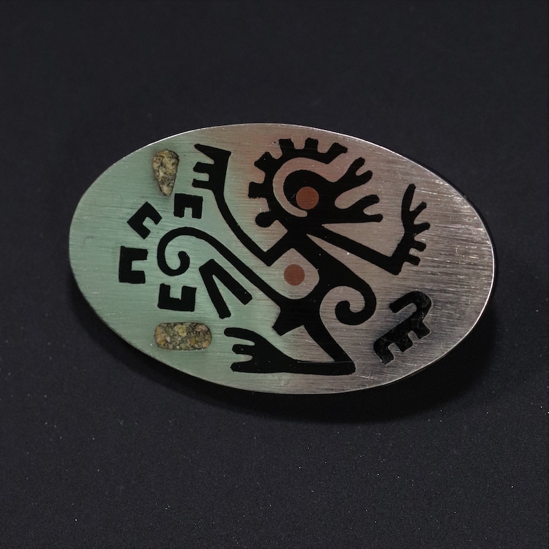 Taxco Aztec Monkey Brooch | Vintage Sterling Silver | Ozomatli Stone ...