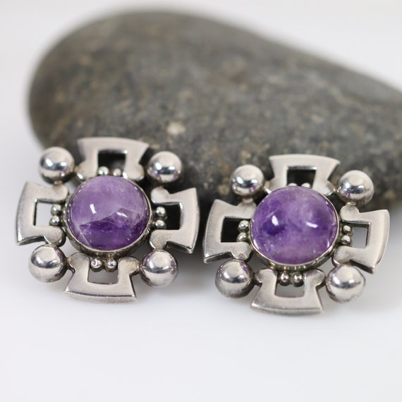 Fred Davis Large Amethyst Brooch and Earring Set | Vi… - Gem